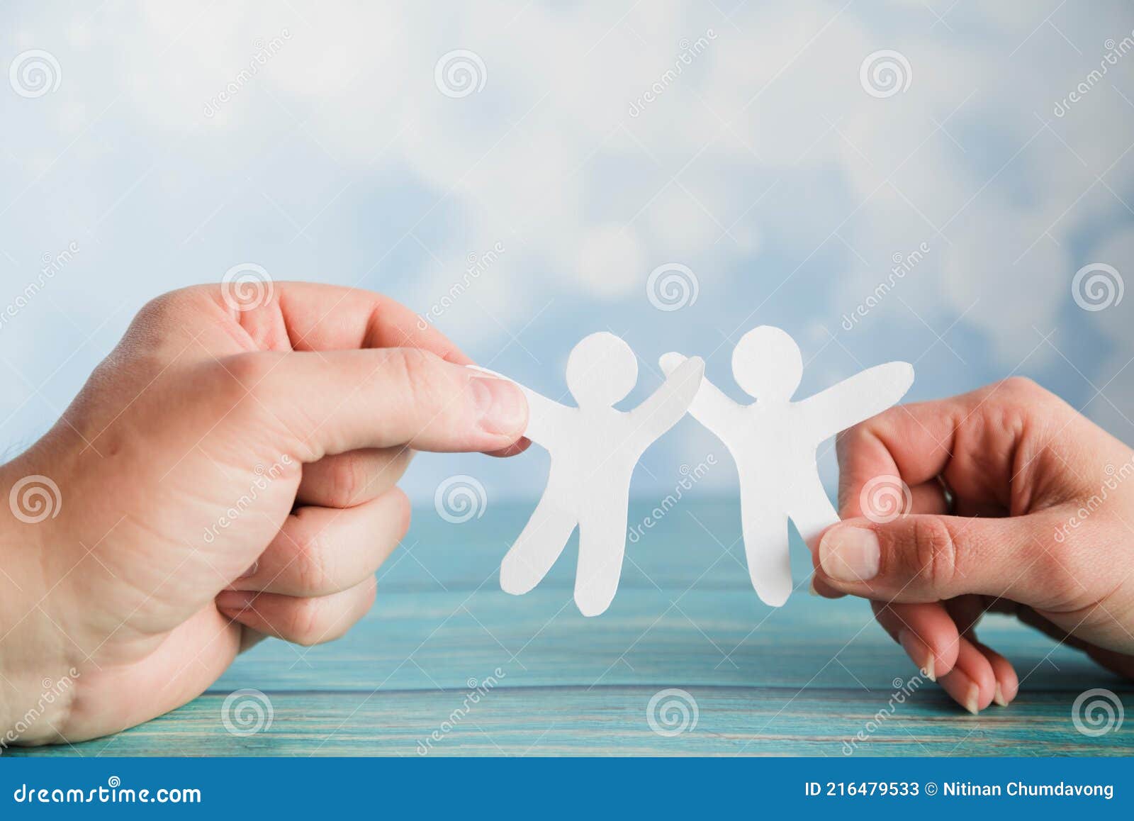 Hands Holding Paper Friends Stock Image - Image of partnership ...