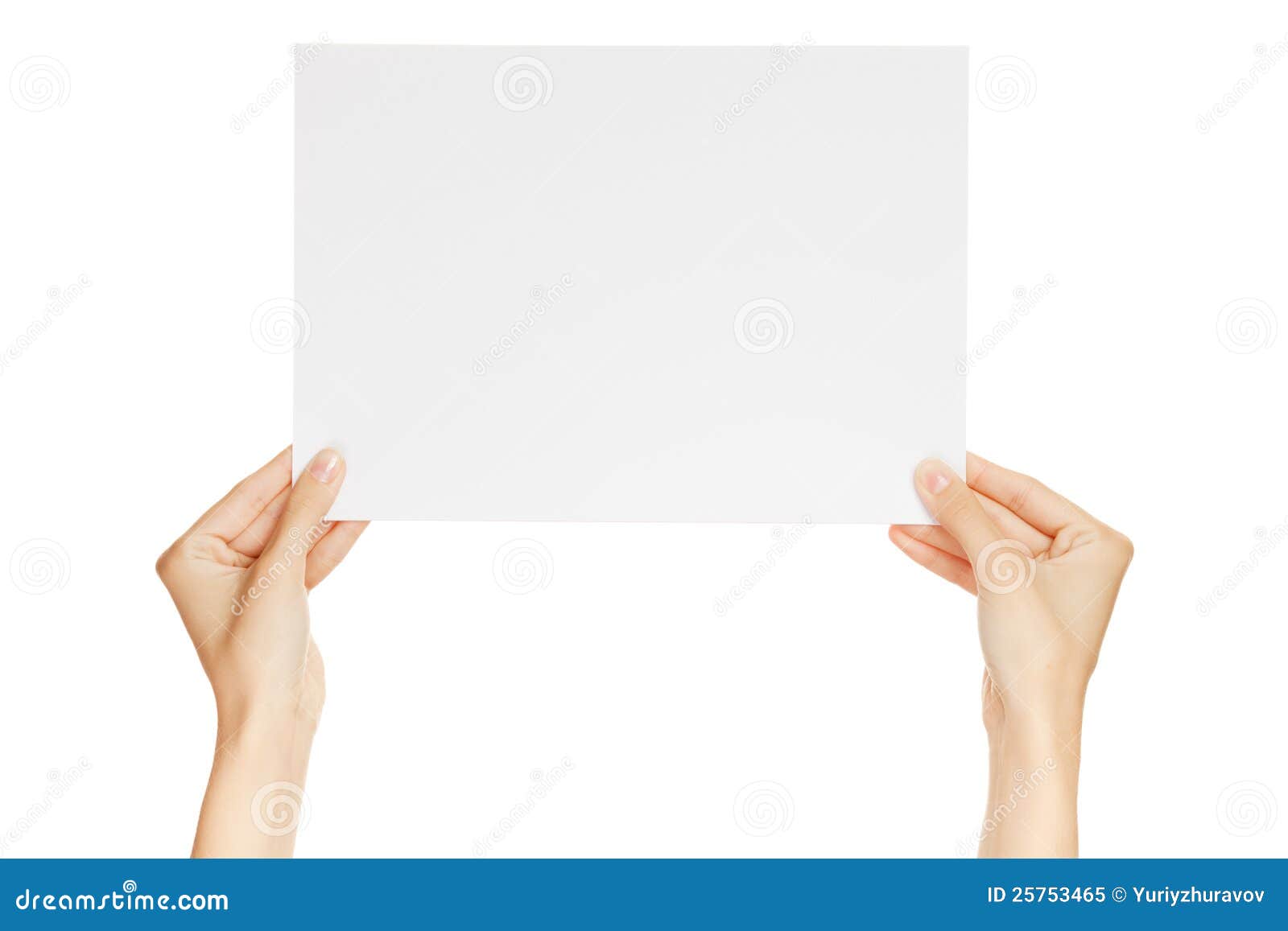 Hands Holding Paper Isolated Stock Image - Image of people ...