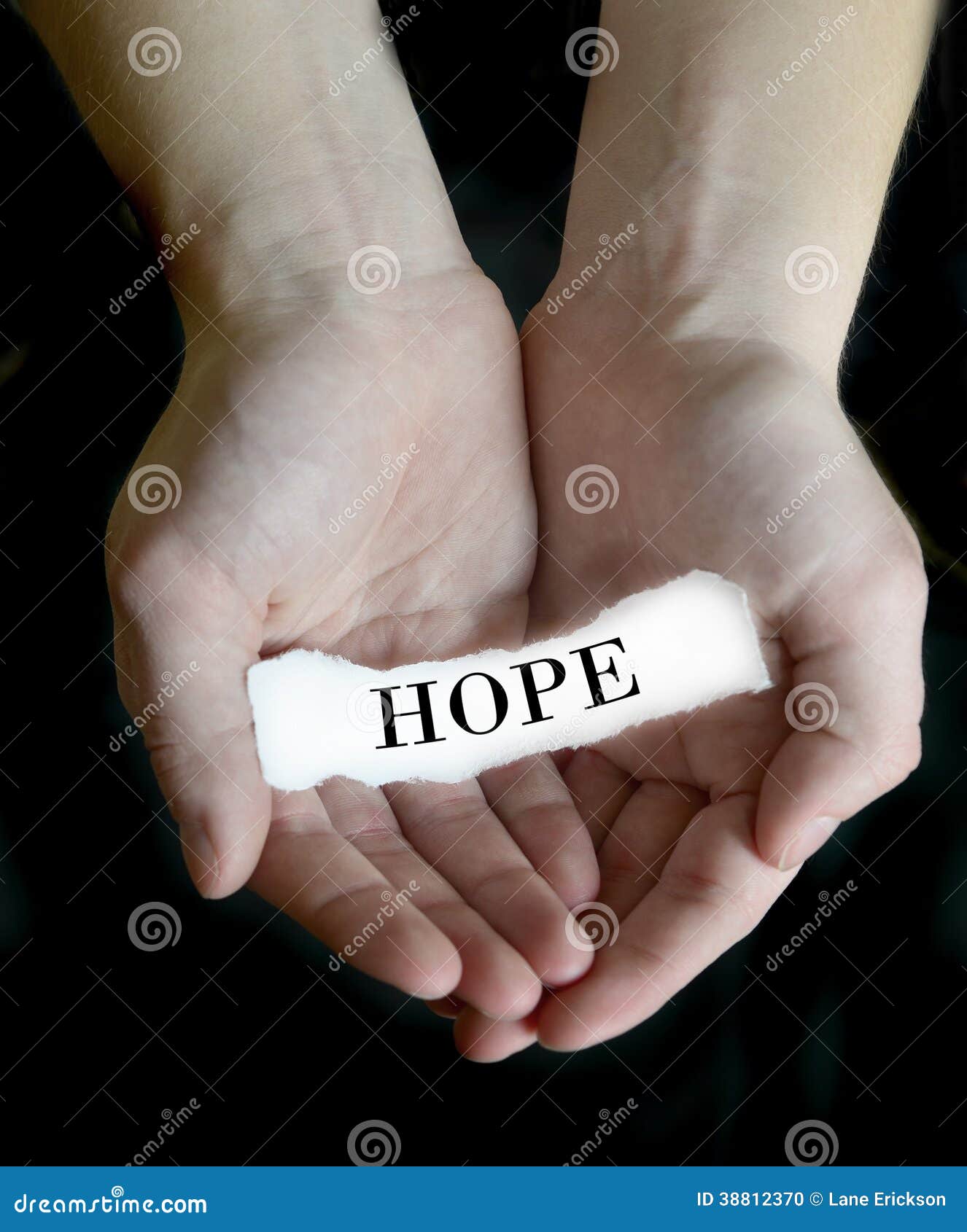 Hands Holding Paper Message Hope Stock Photo - Image of idea, power ...