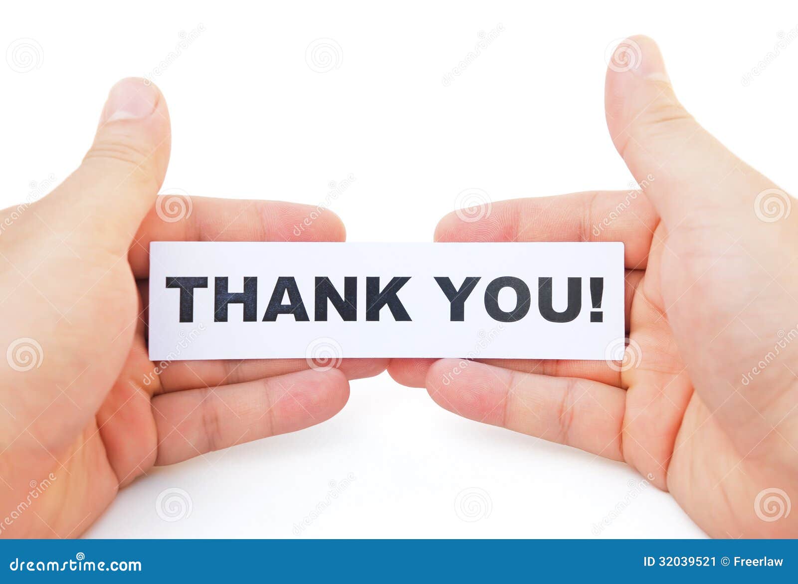 Hands Holding Paper Of Thank You Stock Image - Image: 32039521