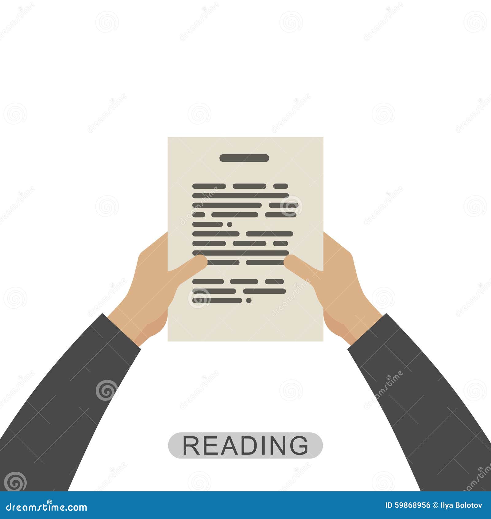Hands holding paper. stock vector. Illustration of contract - 59868956