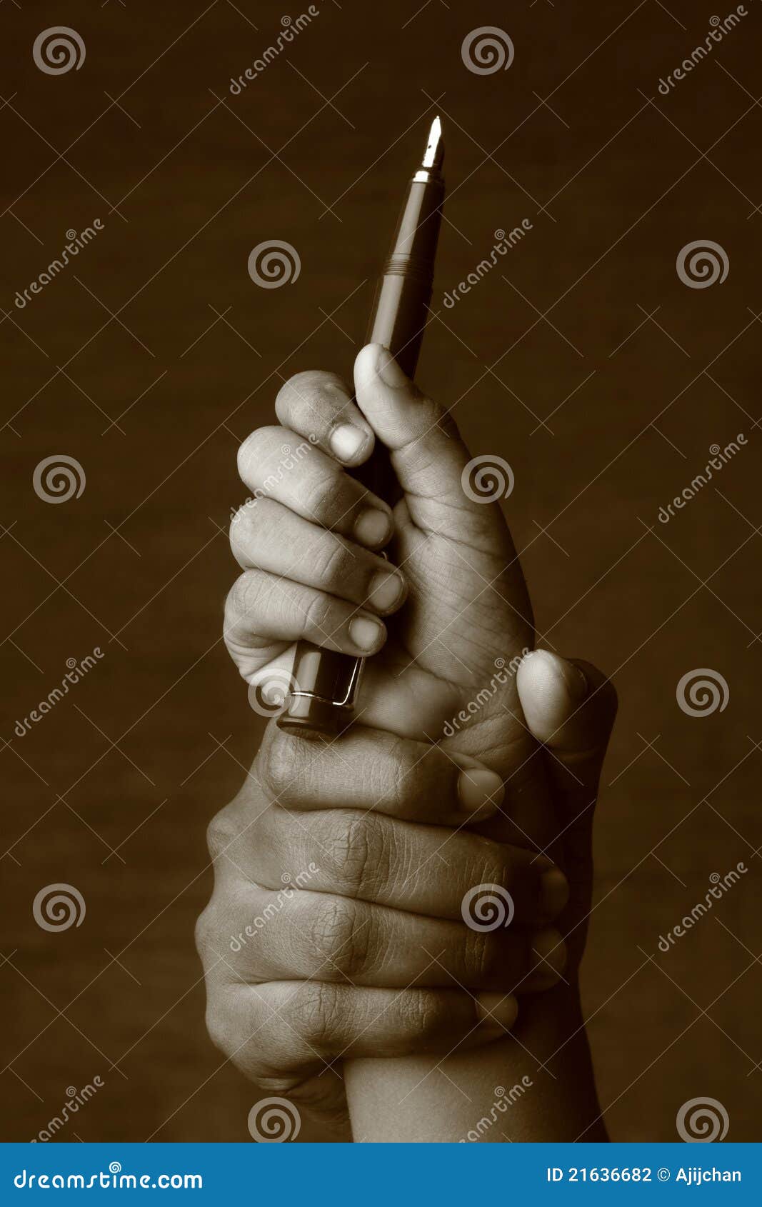 Hands holding pen stock photo. Image of mentor, child - 21636682