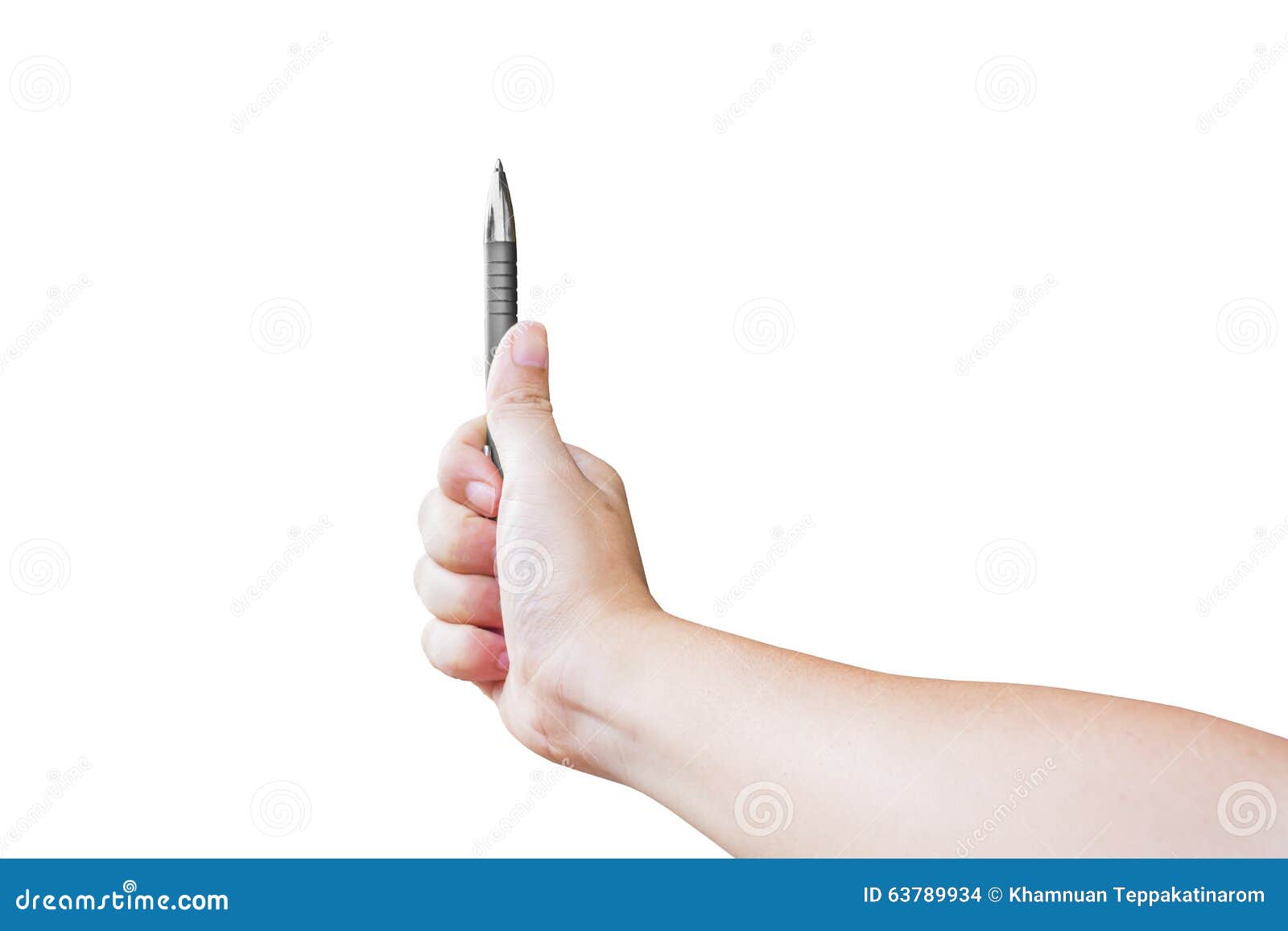 Hands are Holding Pen Perpendicular To the Ground Stock Photo - Image ...