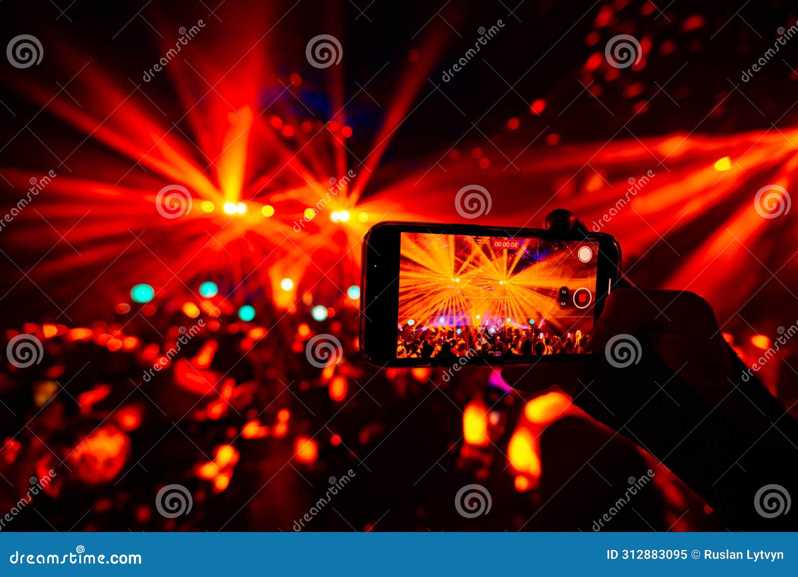 Hands Holding Phone and Making Photos on the Concert Stock Image ...