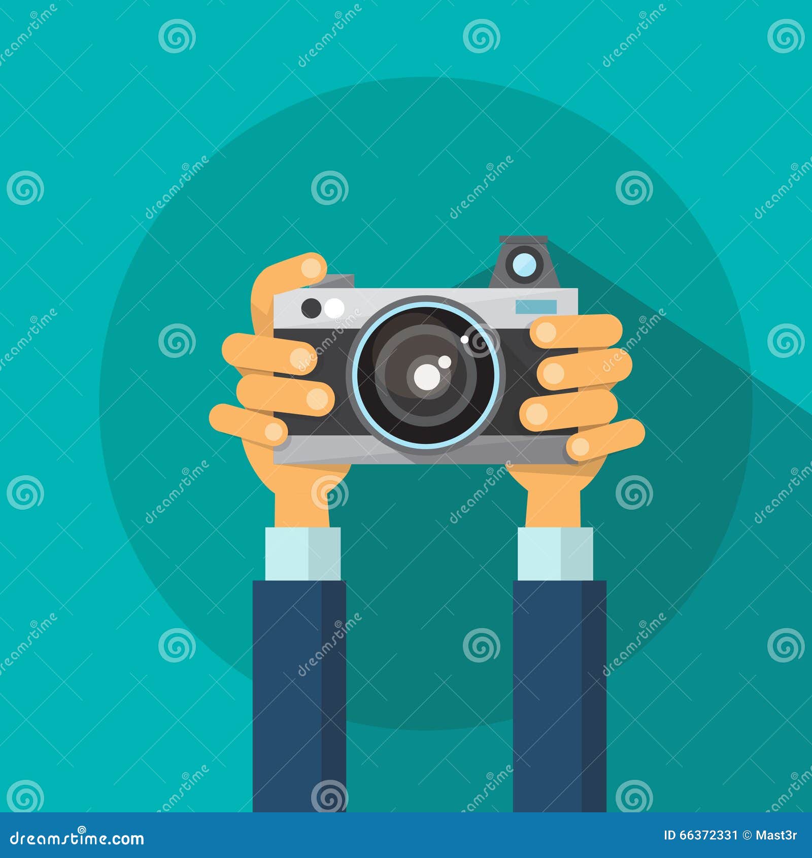 Hands Holding Photo Camera Flat Design Cartoon Vector | CartoonDealer ...