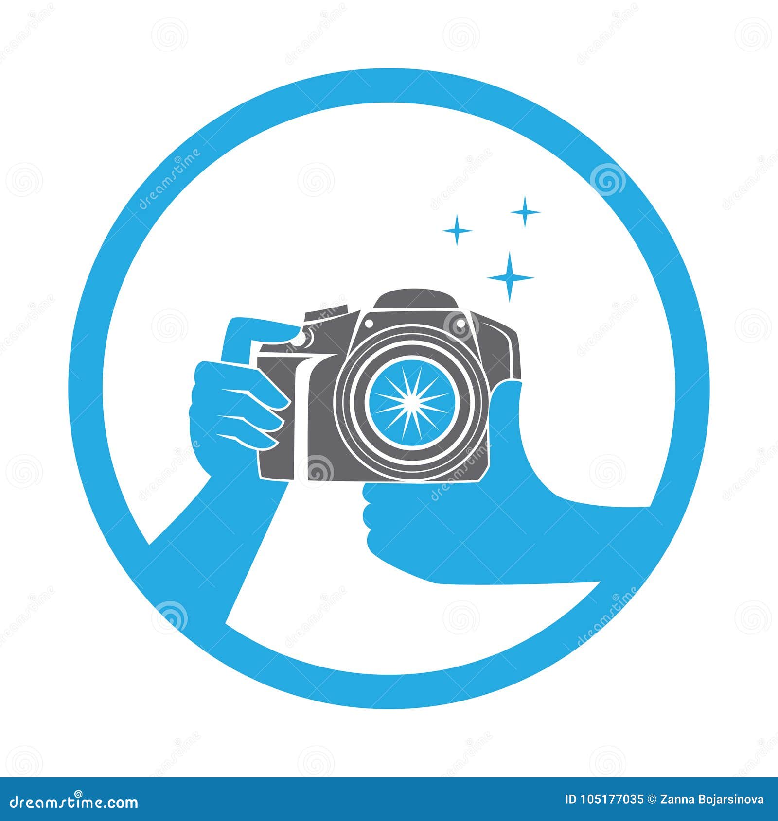 Hands Holding Photo Camera Photography Flat Design Icon. Stock Vector ...