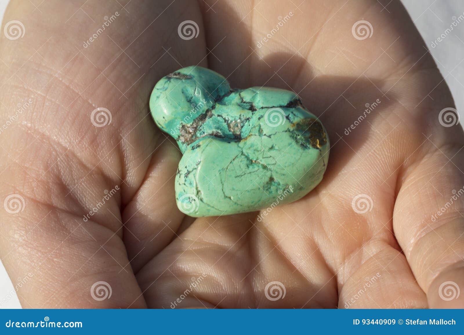 Hands Holding Piece of Turquoise Stock Image - Image of black, bismuth ...