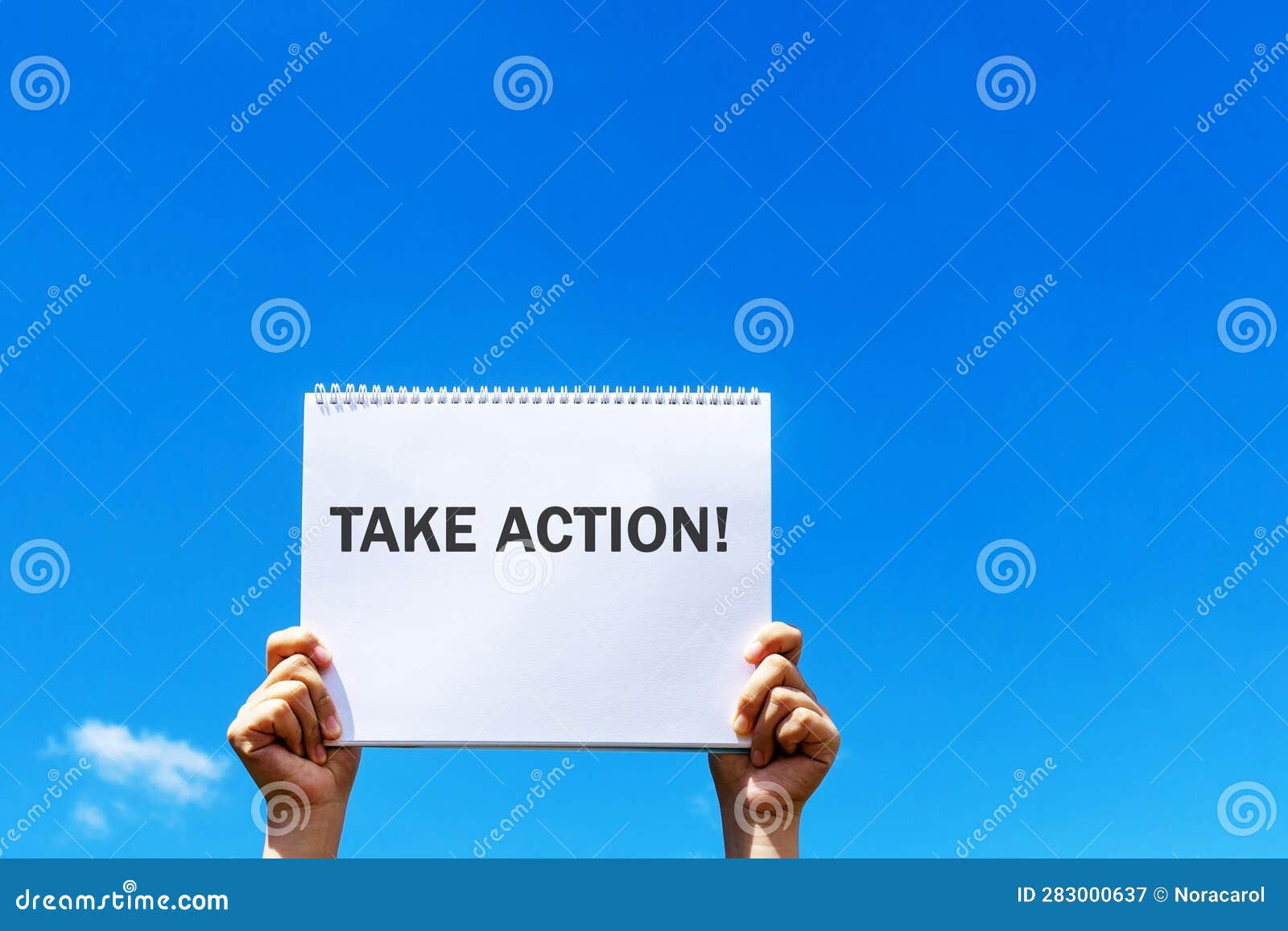 Hands Holding a Placard with Text Take Action Stock Image - Image of ...