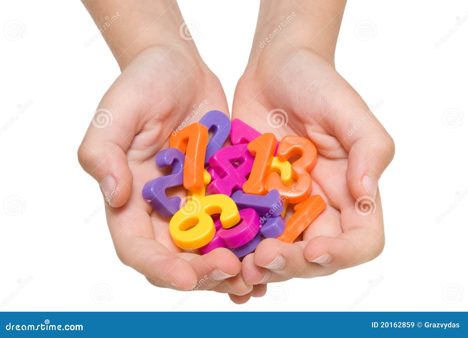 Hands Holding Plastic Numbers. Stock Image - Image of learn, school ...