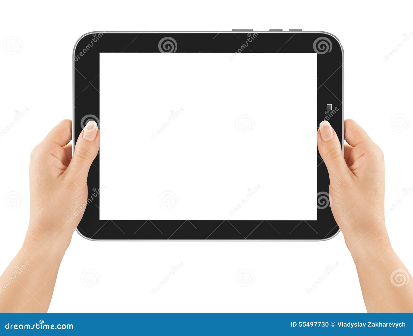 Hands Holding and Point on Digital Tablet Stock Photo - Image of paper ...
