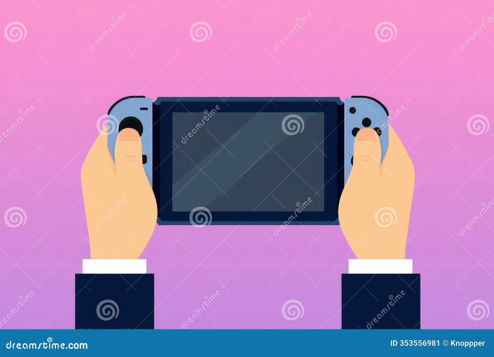 Hands Holding Portable Gaming Console with Removable Controllers Stock ...