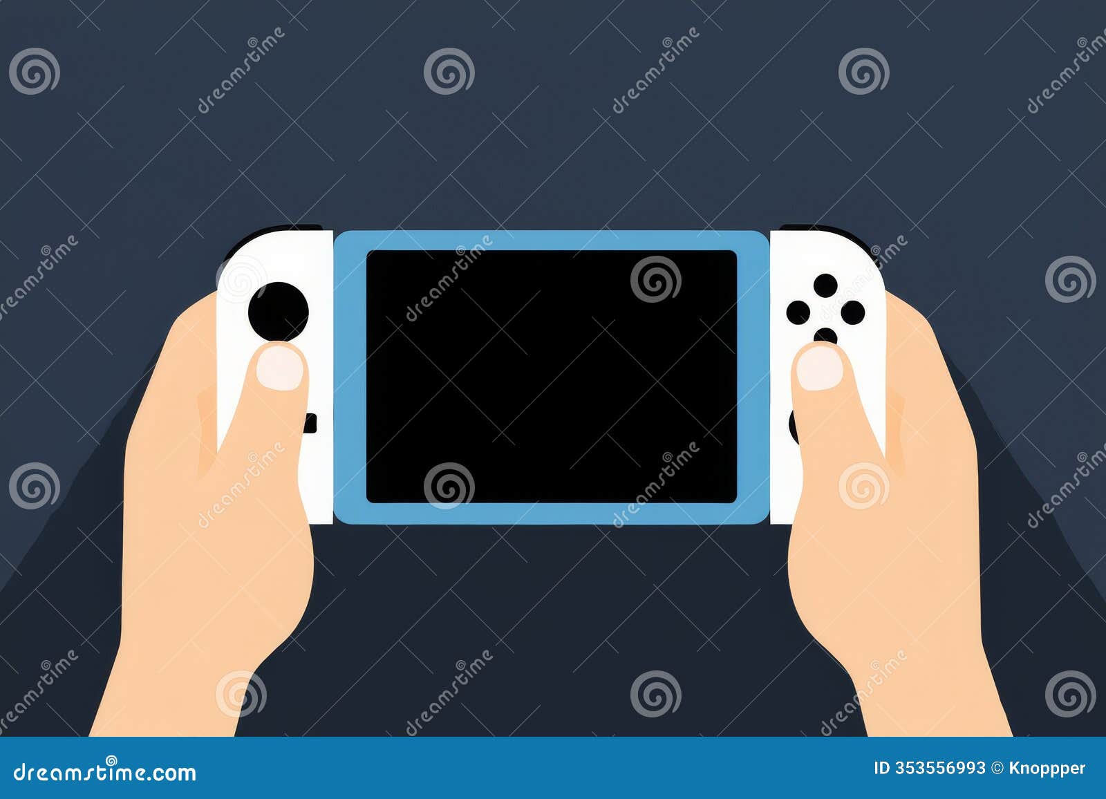 Hands Holding Portable Gaming Console with Removable Controllers Stock ...