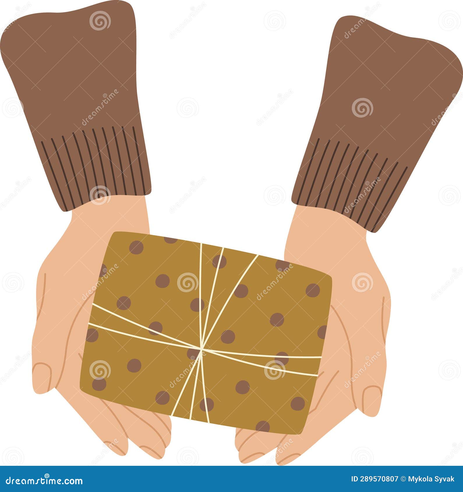 Hands Holding Present Box stock vector. Illustration of valentine ...