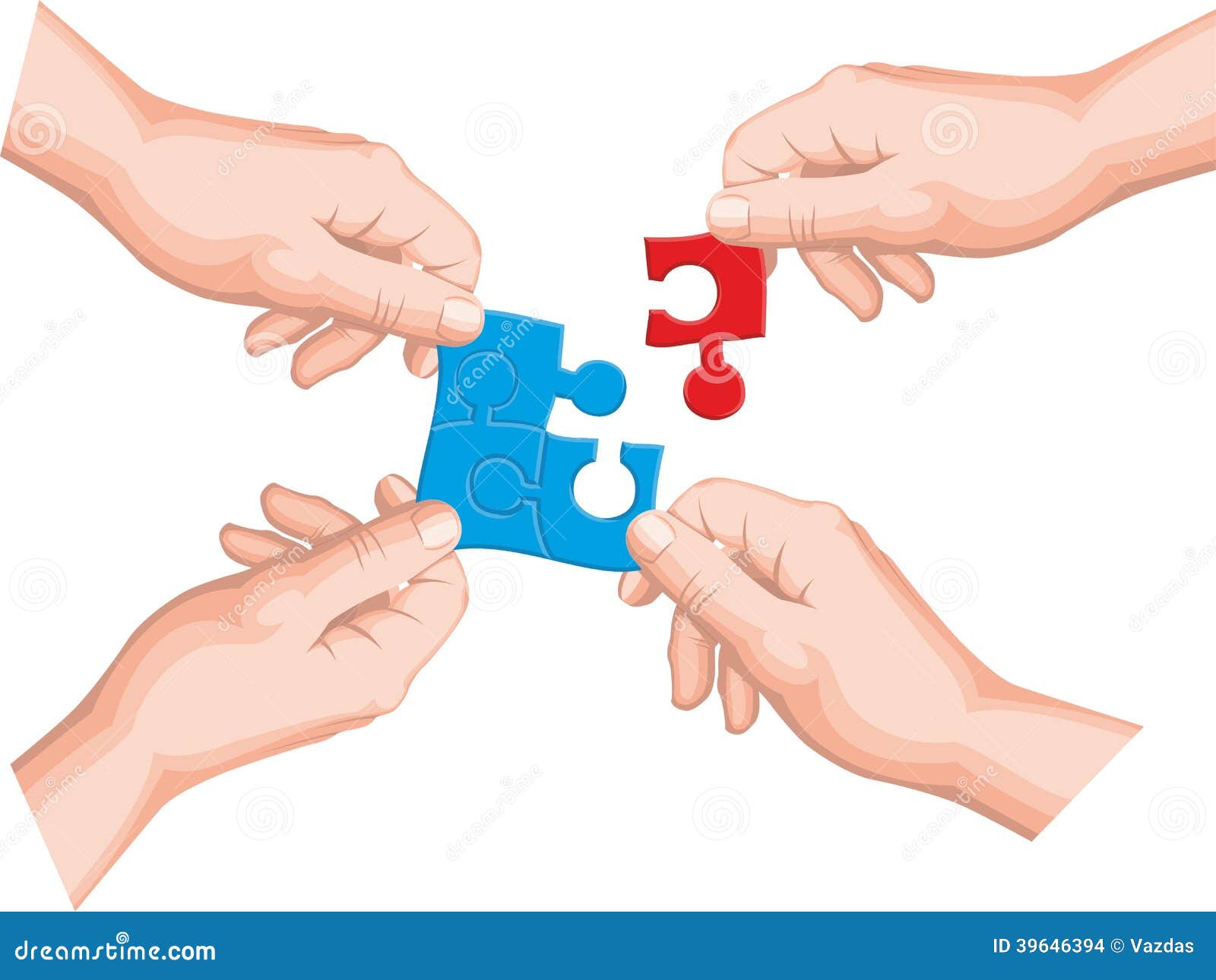 Hands Holding a Puzzle Piece Stock Vector - Illustration of white ...