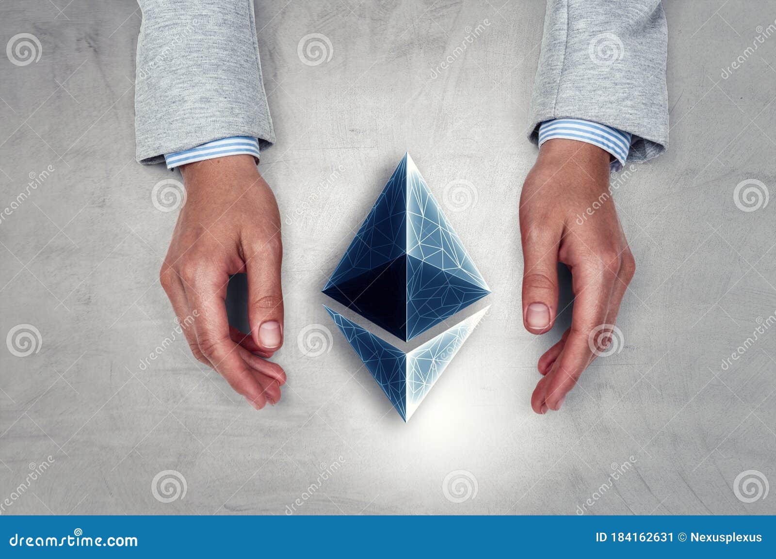 Hands Holding Pyramid . Mixed Media Stock Image - Image of silvery ...
