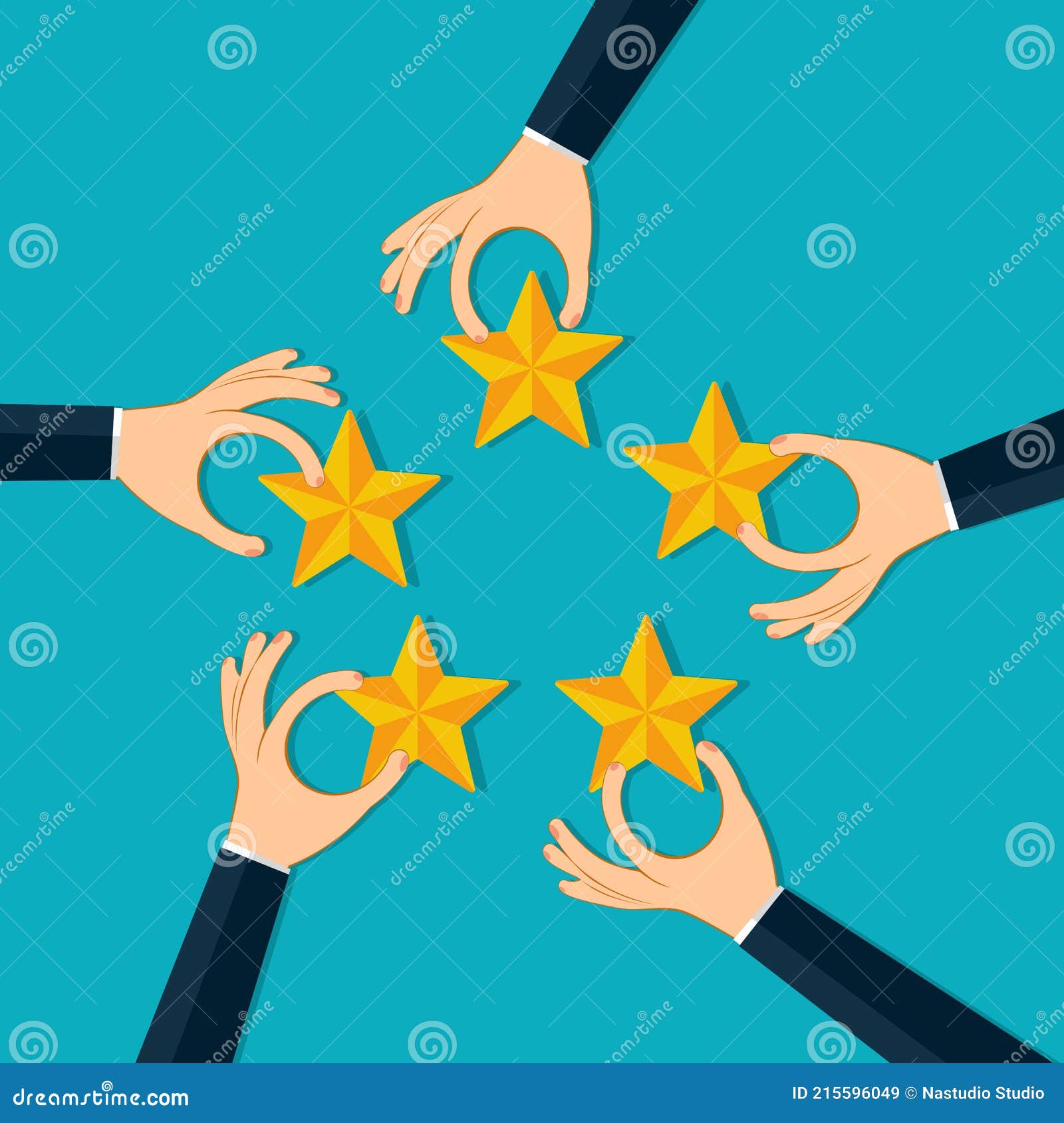 Hands Holding Rating Star Vector. Feedback Concept Stock Vector ...