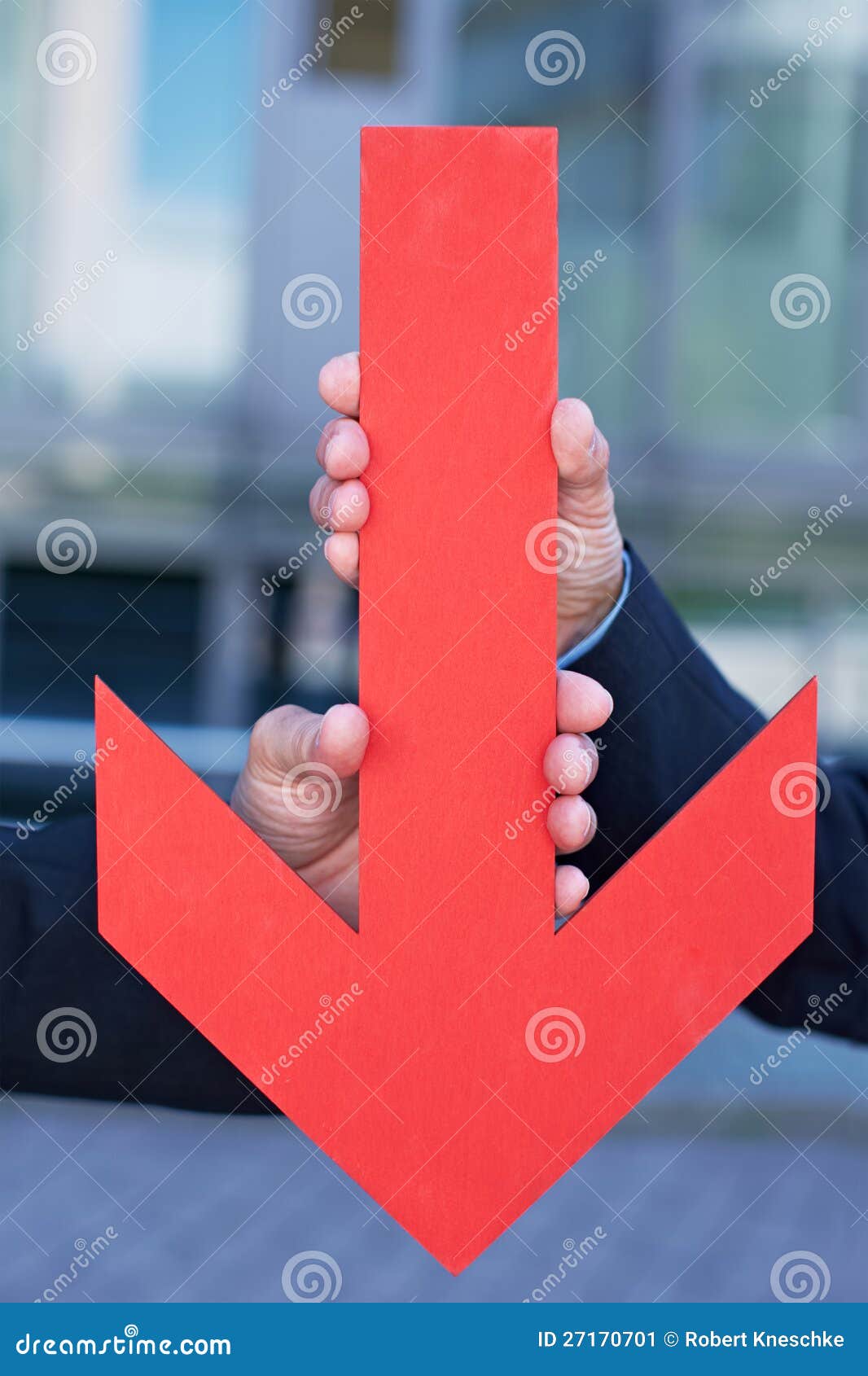 Hands Holding Red Arrow Pointing Stock Image - Image of profession ...
