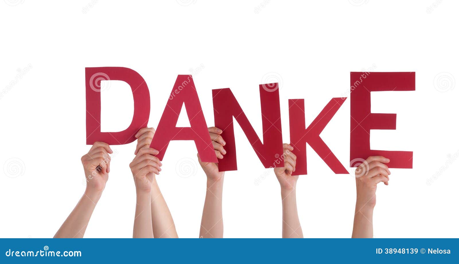 Hands Holding red Danke stock image. Image of message - 38948139
