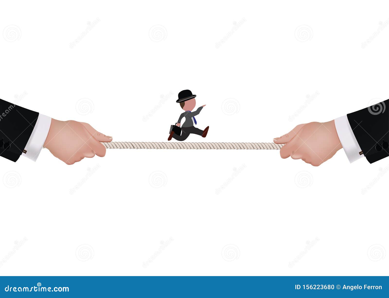 Hands Holding a Rope while a Person Runs Stock Vector - Illustration of ...