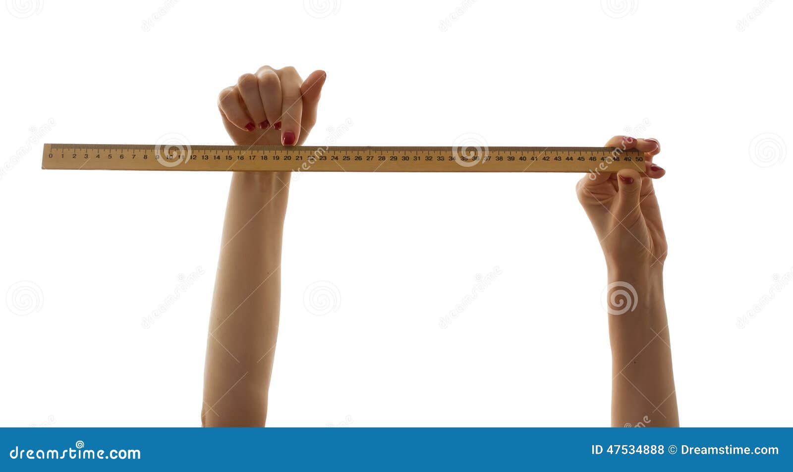 Hands holding a ruler stock photo. Image of nails, enamel - 47534888