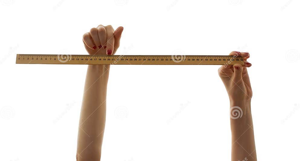 Hands holding a ruler stock photo. Image of nails, enamel - 47534888