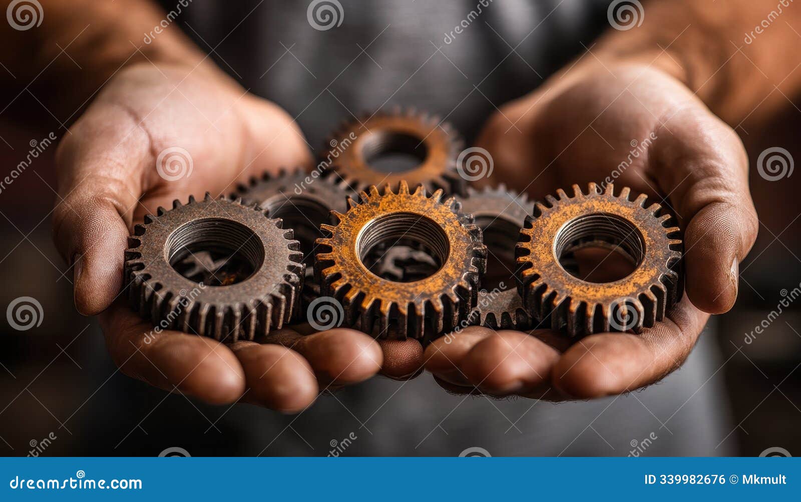 Hands Holding Rusted Gears Symbolizing the Importance of Customer ...