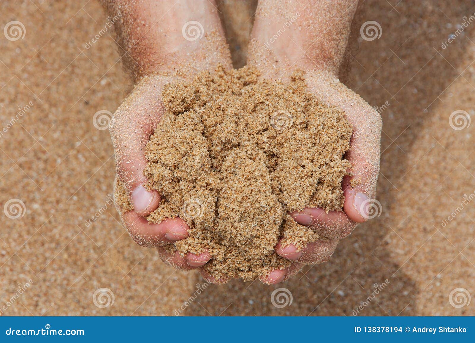 Hands holding sand stock photo. Image of summer, holiday - 138378194