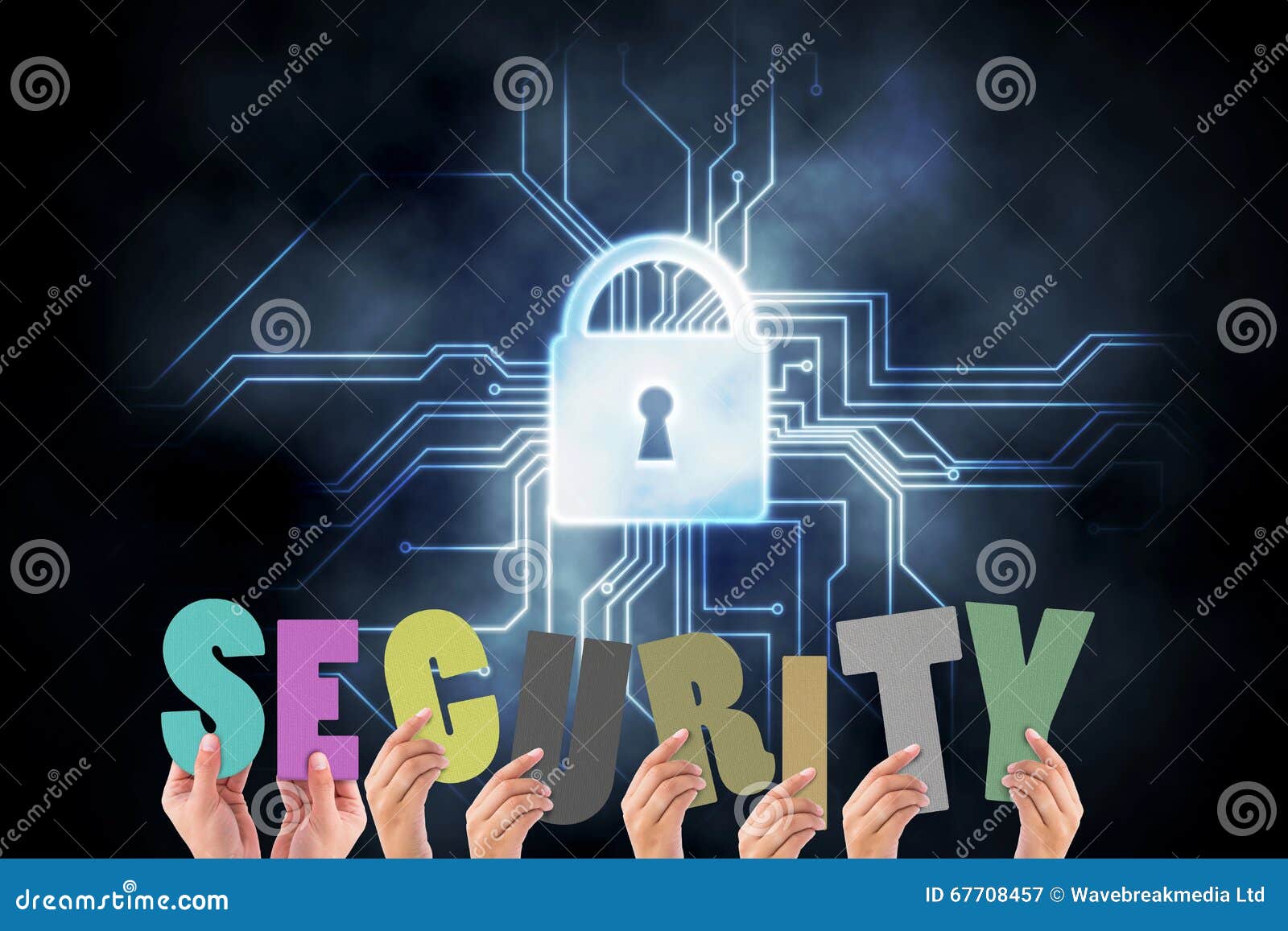 Hands Holding Security Letter Stock Image - Image of message, coding ...