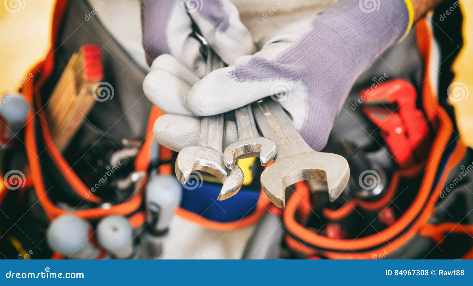 Hands Holding Set of Spanners Stock Photo - Image of occupation ...