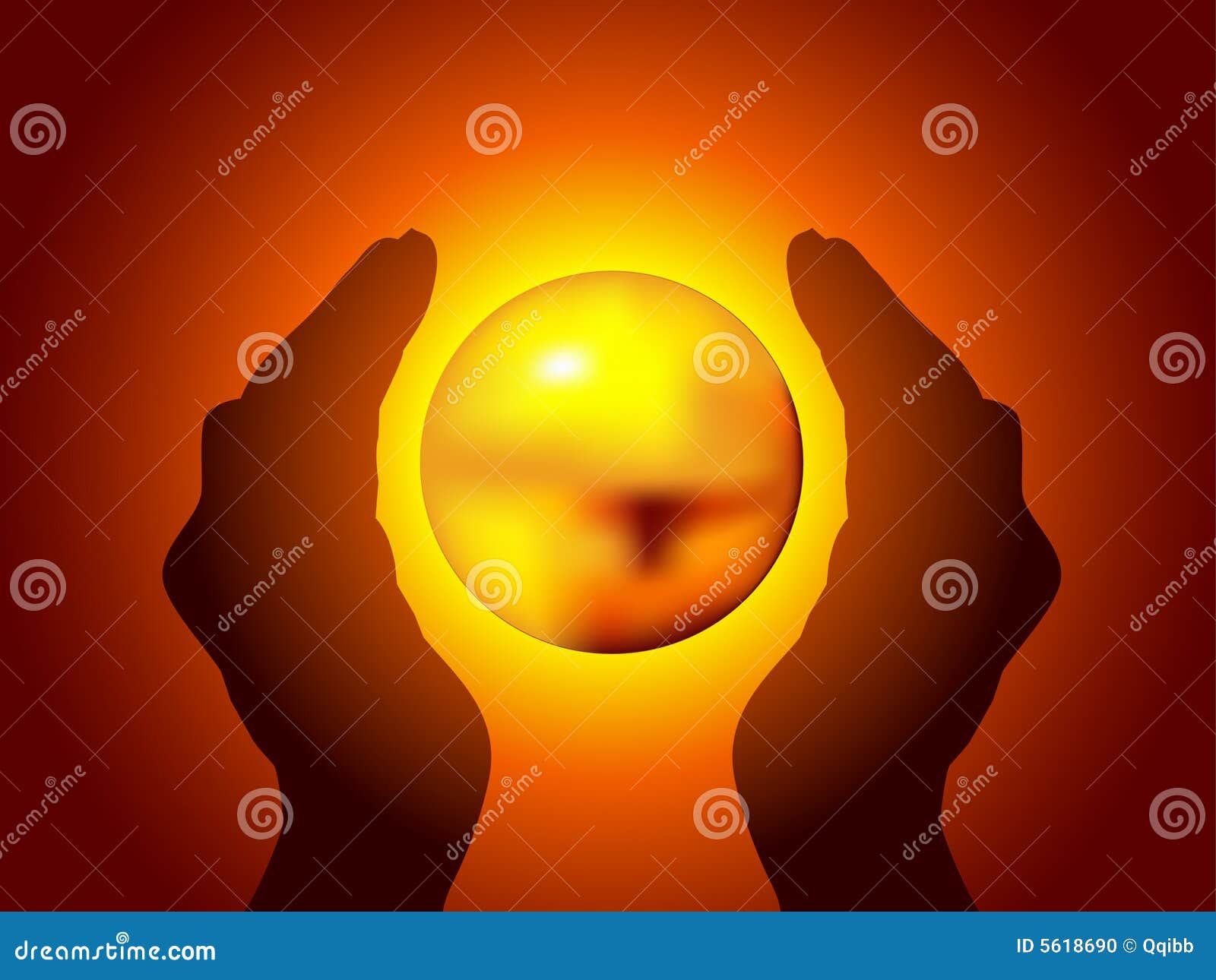 Hands Holding a Shining Ball Stock Vector - Illustration of energy ...