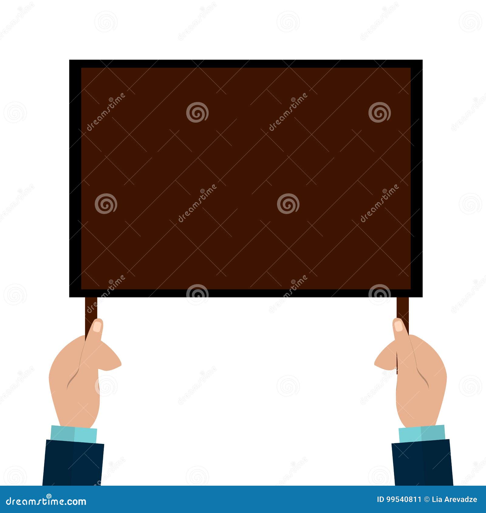 Hands Holding a Sign with Empty Space for Your Text. Stock Vector ...