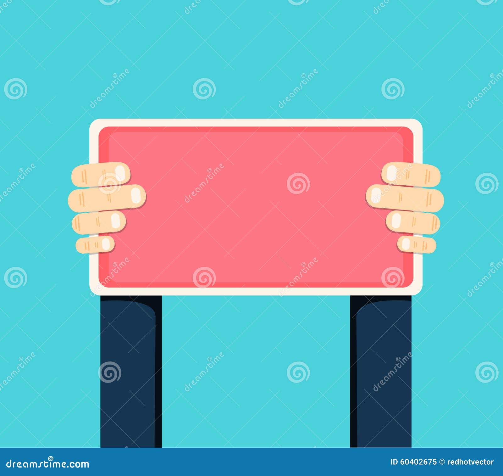 Hands Holding Sign Illustration Stock Illustration - Illustration of ...