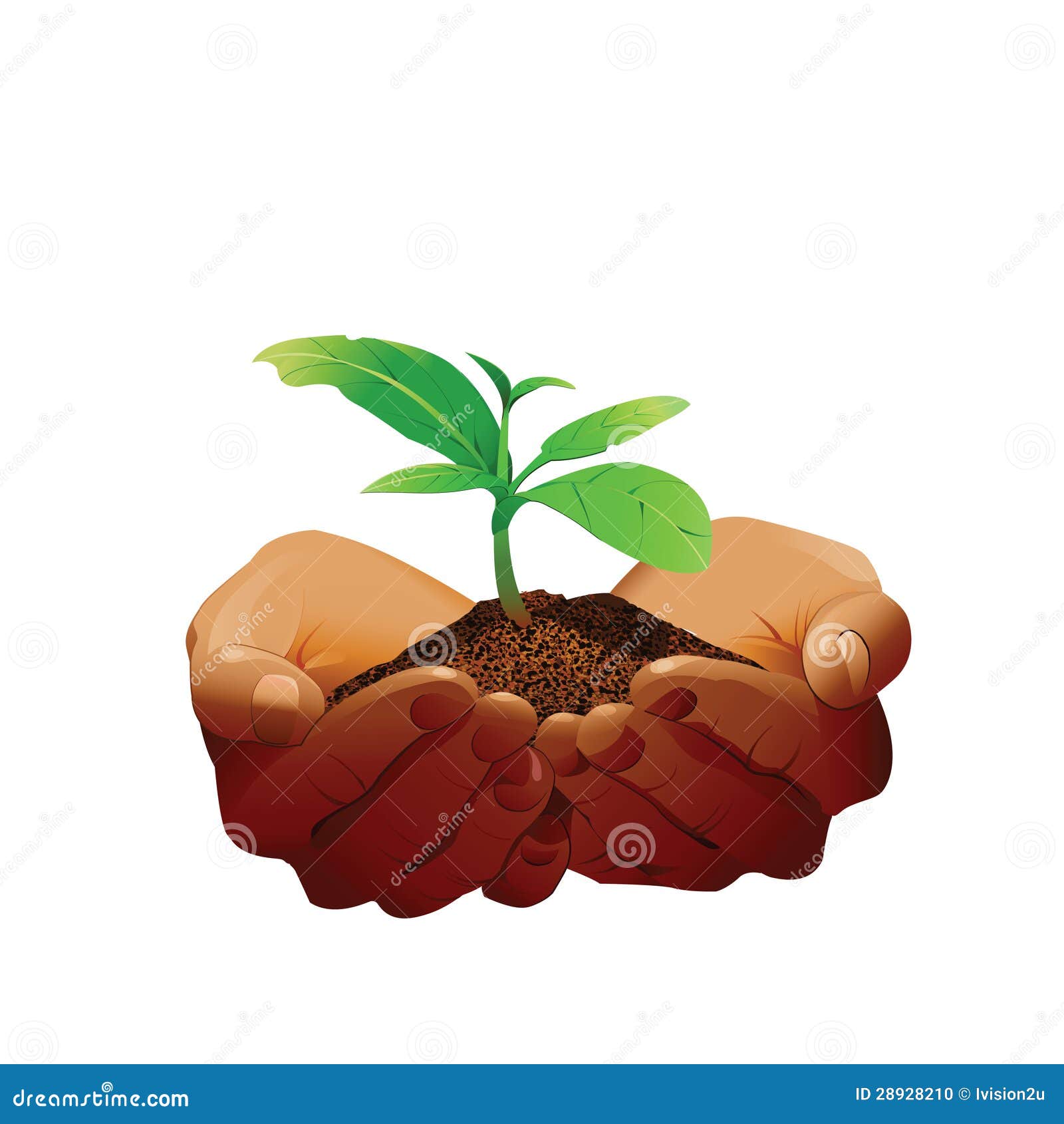 Hands holding a small tree stock vector. Illustration of generation ...