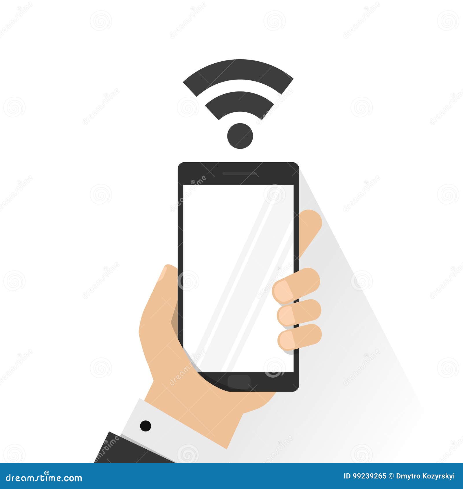 Hands Holding a Smart Phone. Communication, Connection Concept. Vector ...