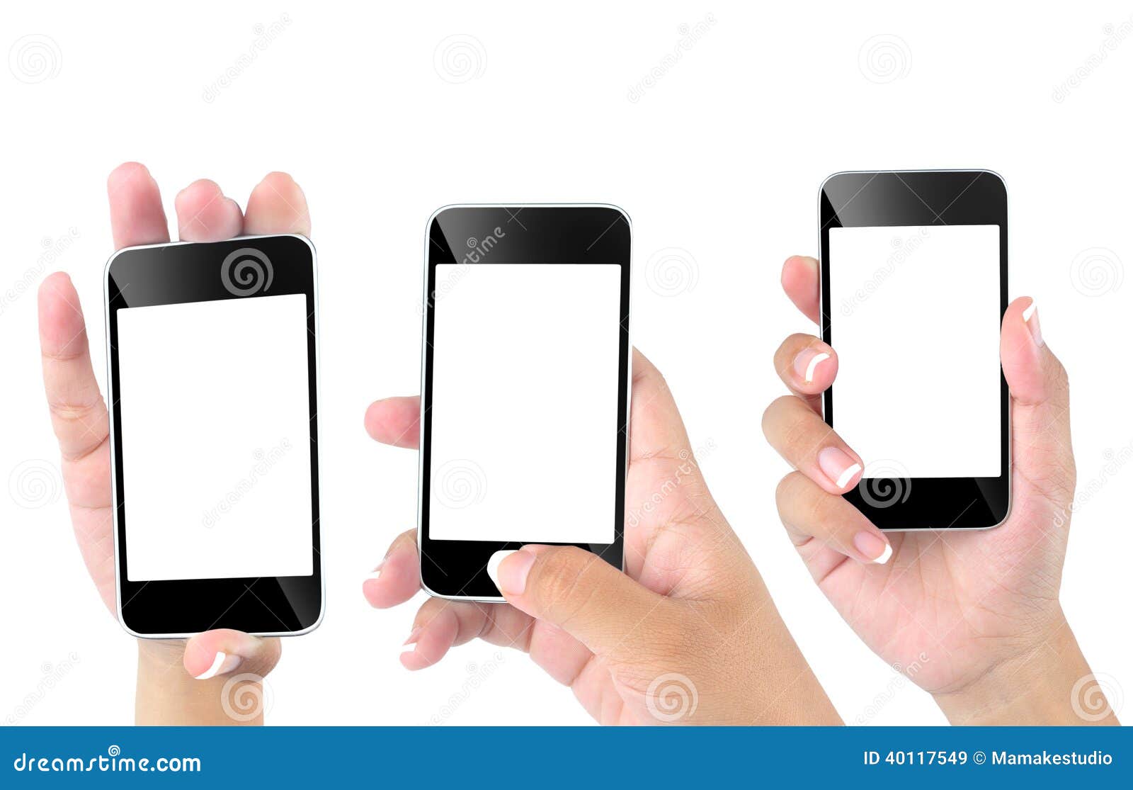 Hands Holding Smart Phone Template Stock Image - Image of modern ...