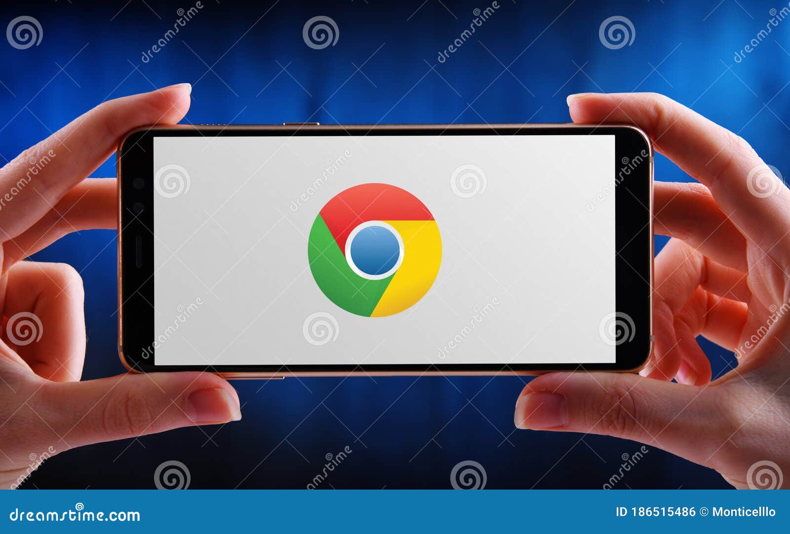 Hands Holding Smartphone Displaying Logo of Google Chrome Editorial ...