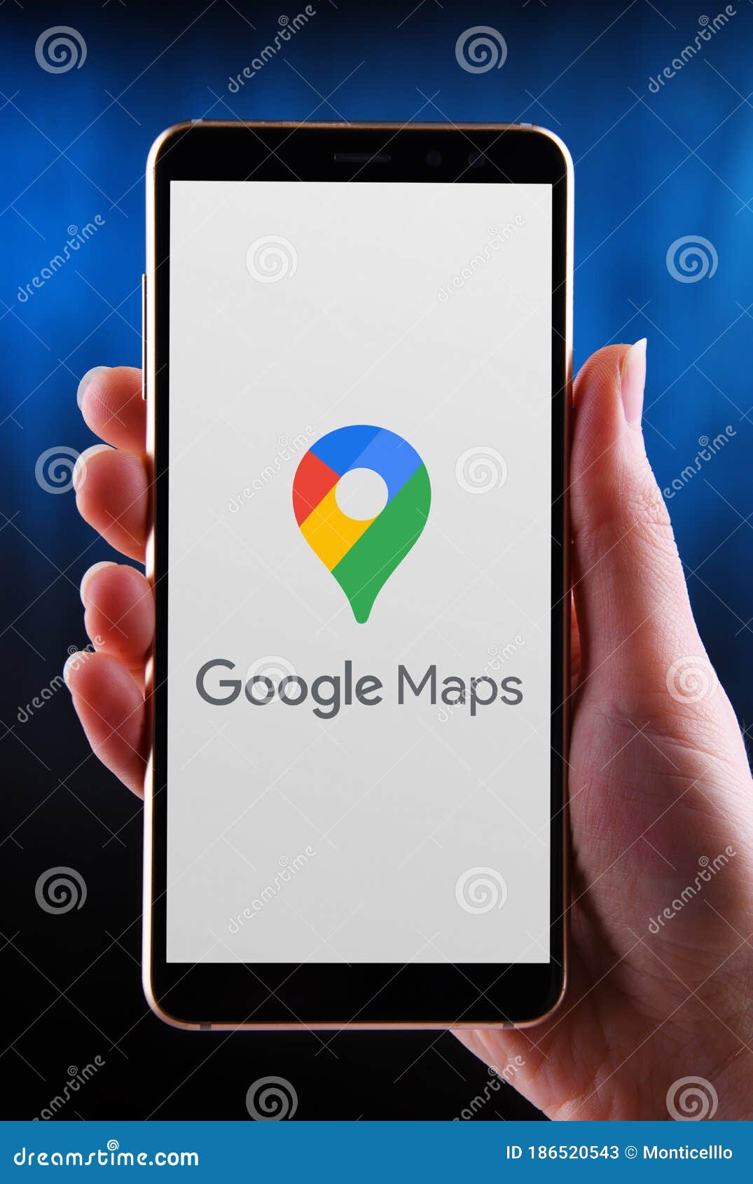 Hands Holding Smartphone Displaying Logo of Google Maps Editorial Stock ...