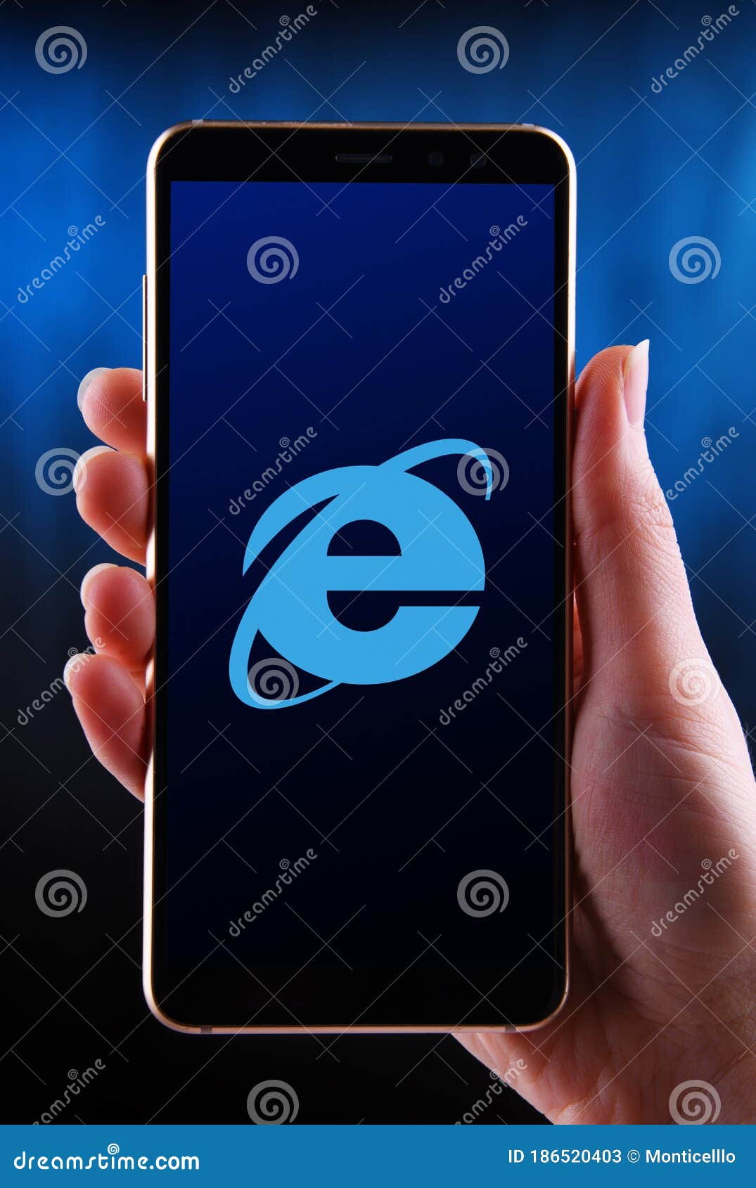 Hands Holding Smartphone Displaying Logo of Internet Explorer Editorial ...