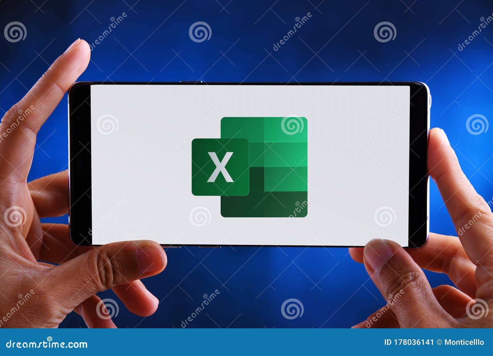 Hands Holding Smartphone Displaying Logo Microsoft Excel Editorial ...
