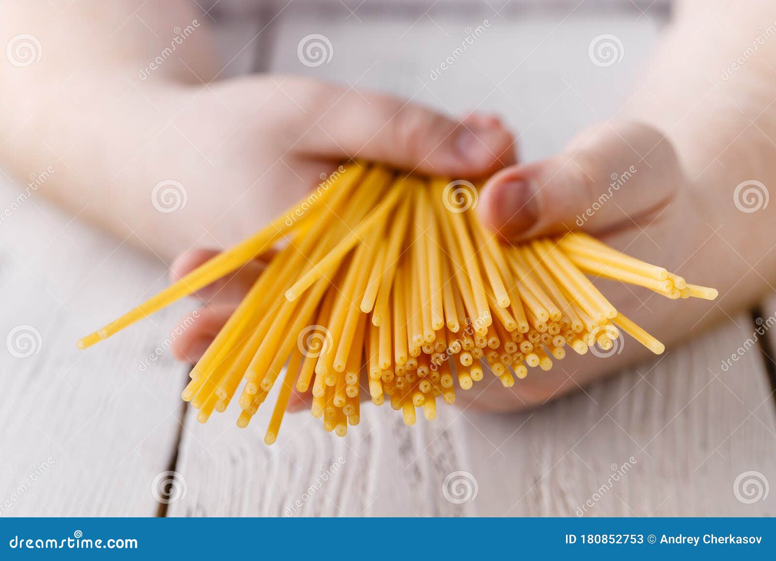 Hands Holding Spaghetti in the Kitchen Stock Image - Image of culinary ...