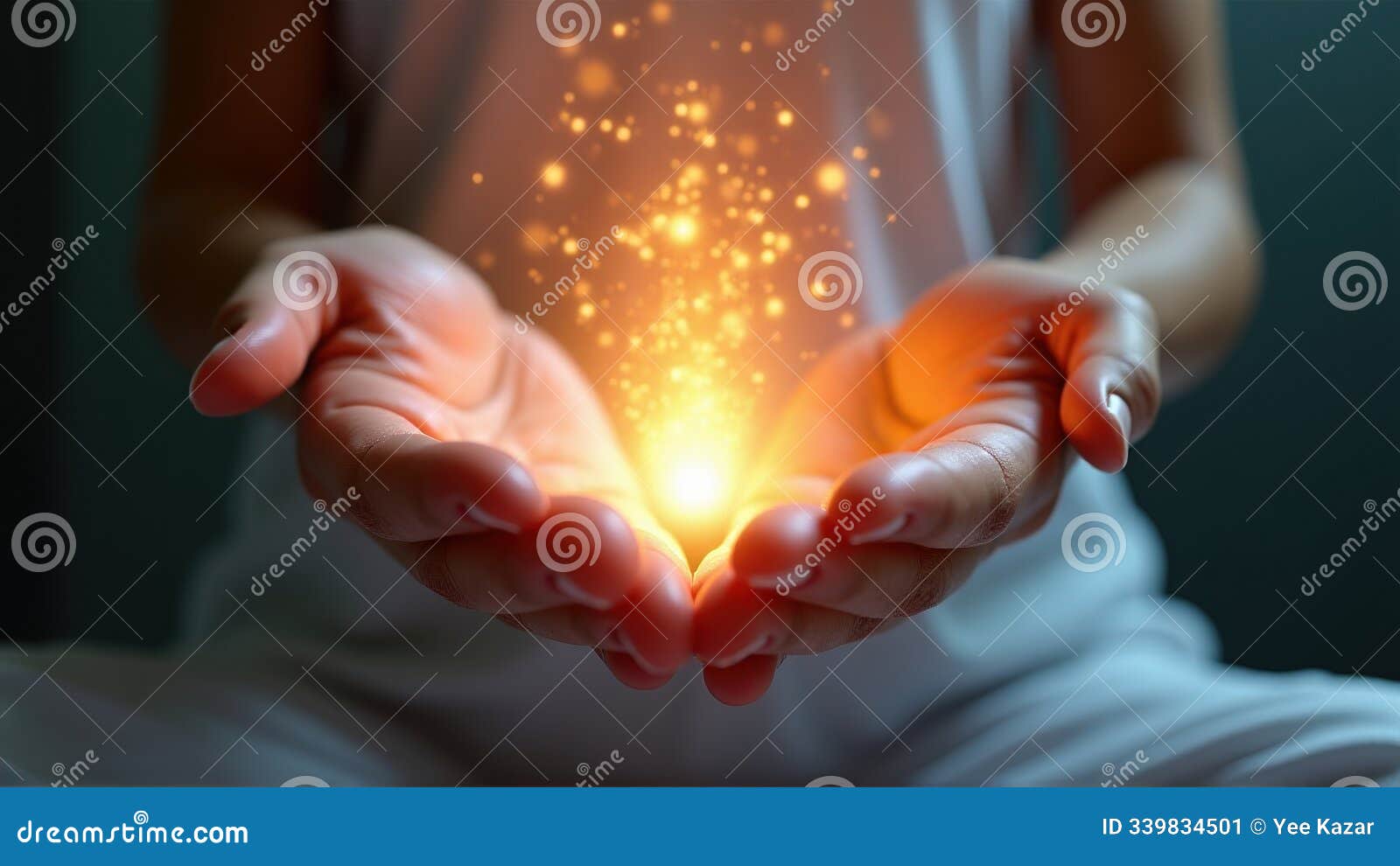 Hands Holding Sparkling Light - Magic, Hope, and Healing Stock ...