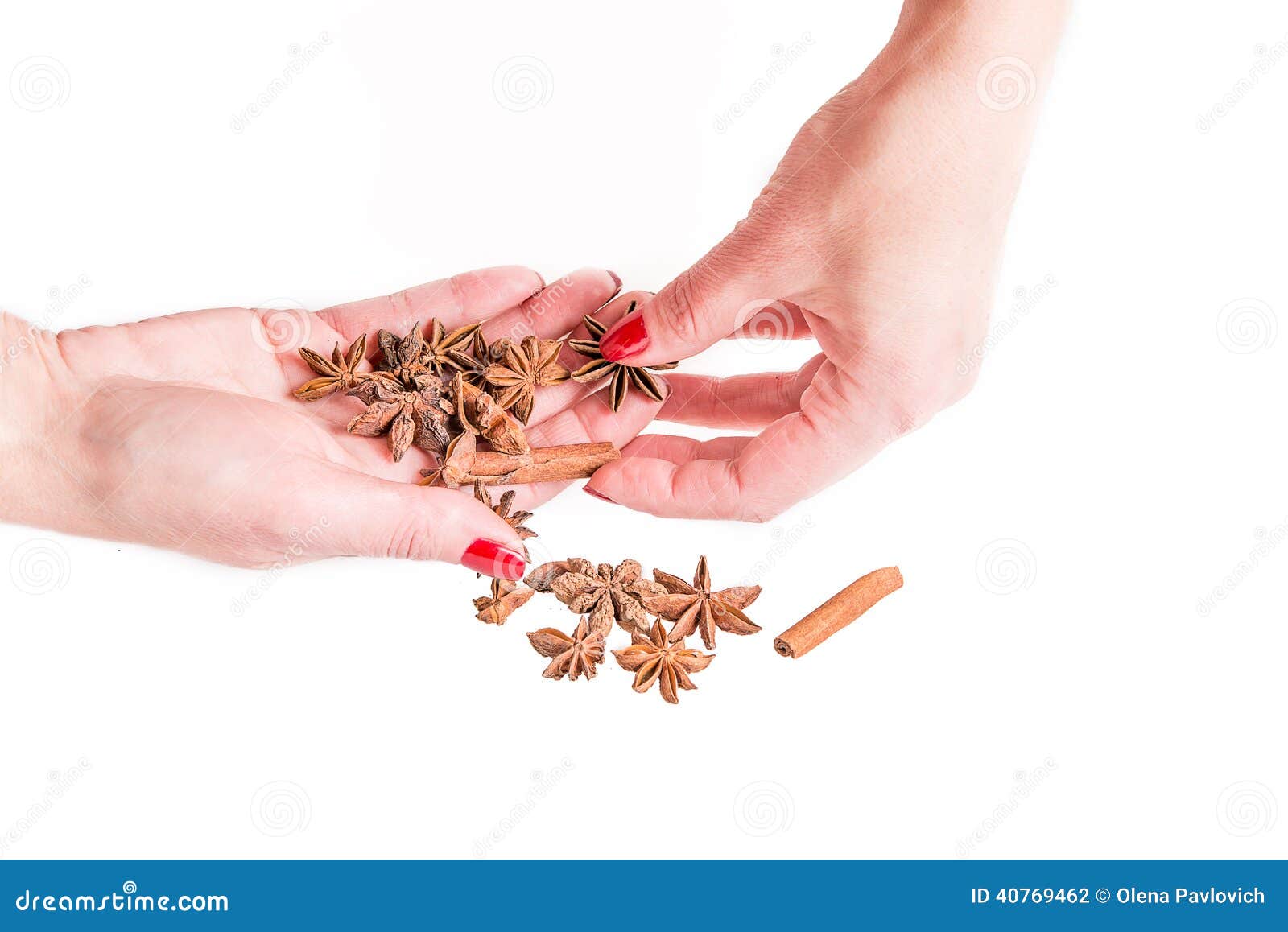 Hands Holding Spices, Cinnamon and Anise Stock Photo - Image of ...