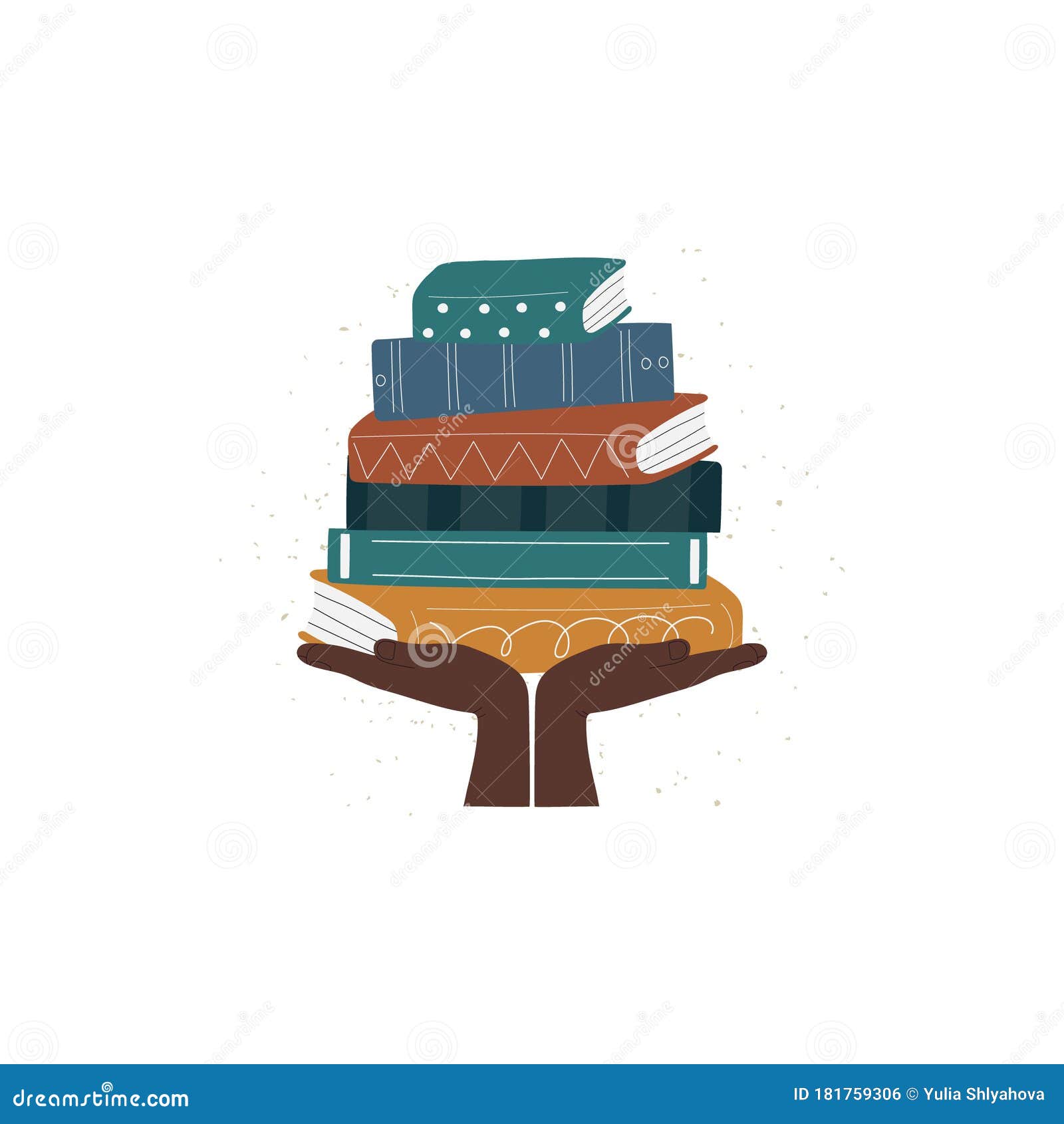 Books Flat. Library Symbols Learning Studying Information Handbook ...