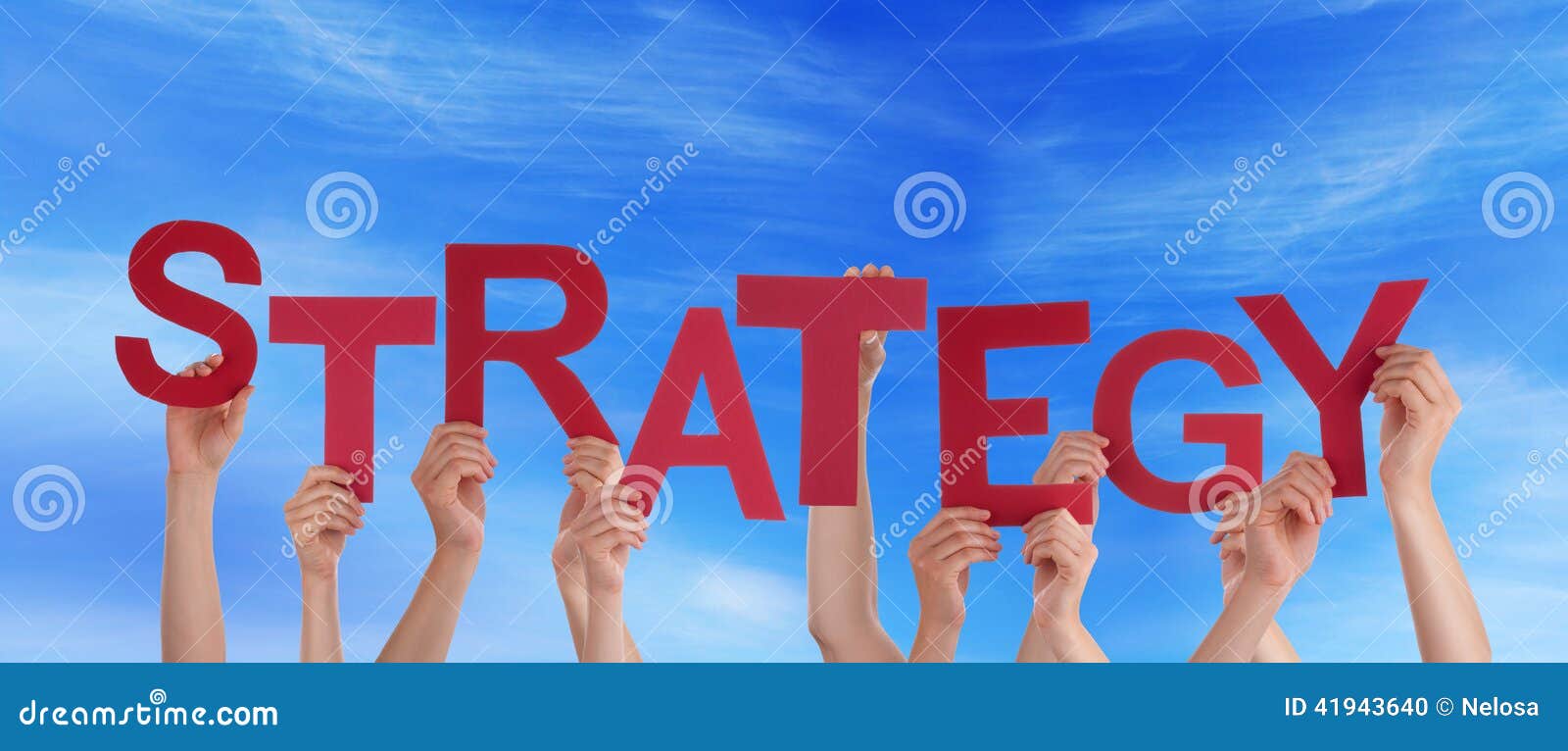 Hands Holding Strategy in the Sky Stock Photo - Image of mission ...