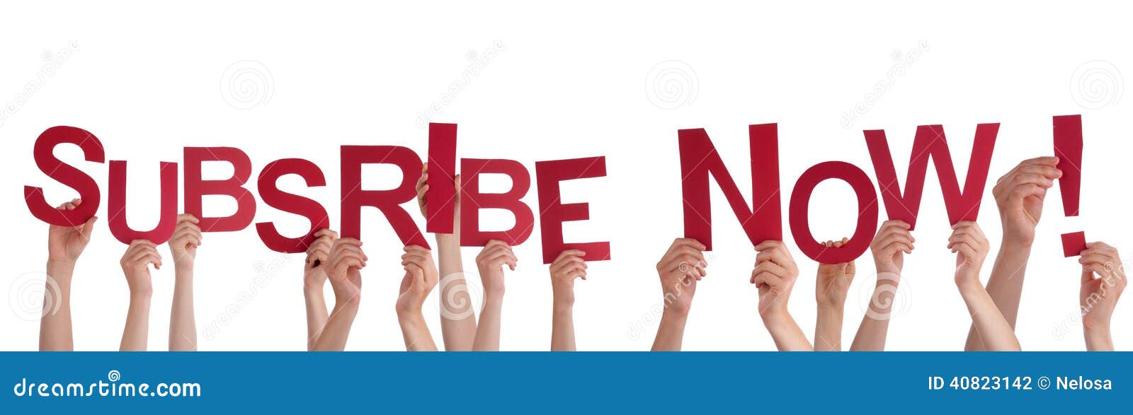 Hands Holding Subscribe Now Stock Photo - Image of character, community ...