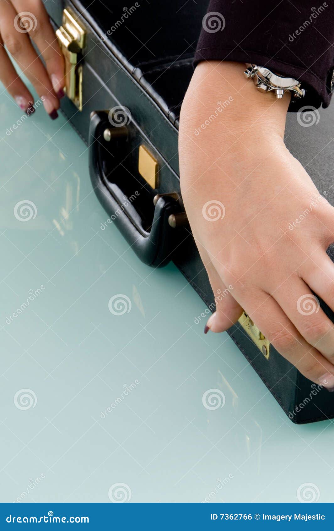Hands holding suitcase stock photo. Image of blonde, safety - 7362766