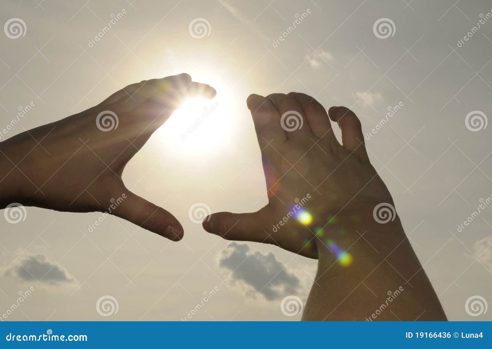 Hands holding the sun stock photo. Image of energy, back - 19166436