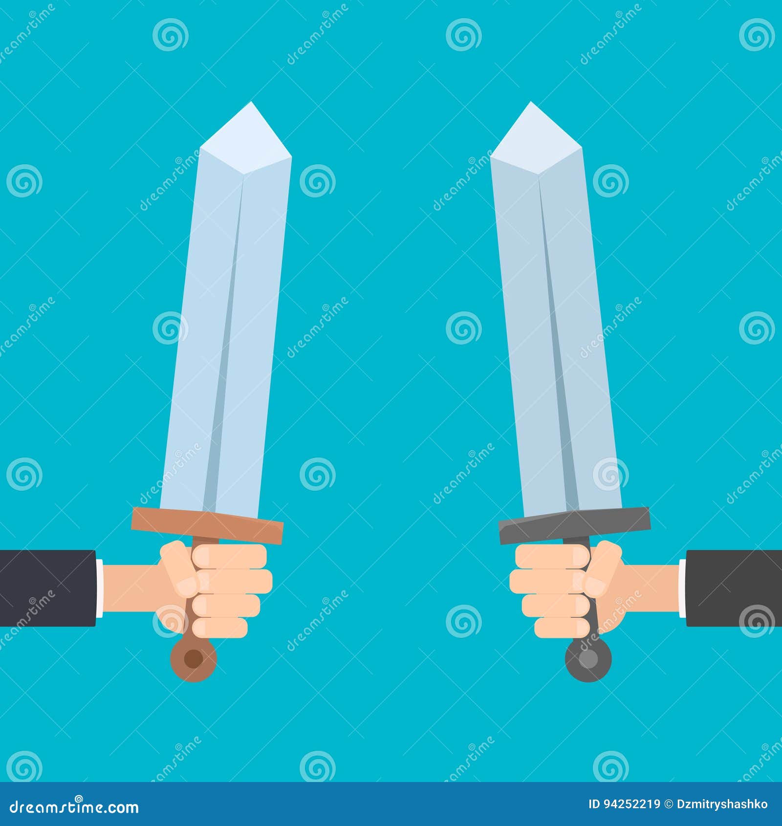 Hands holding swords stock vector. Illustration of gothic - 94252219