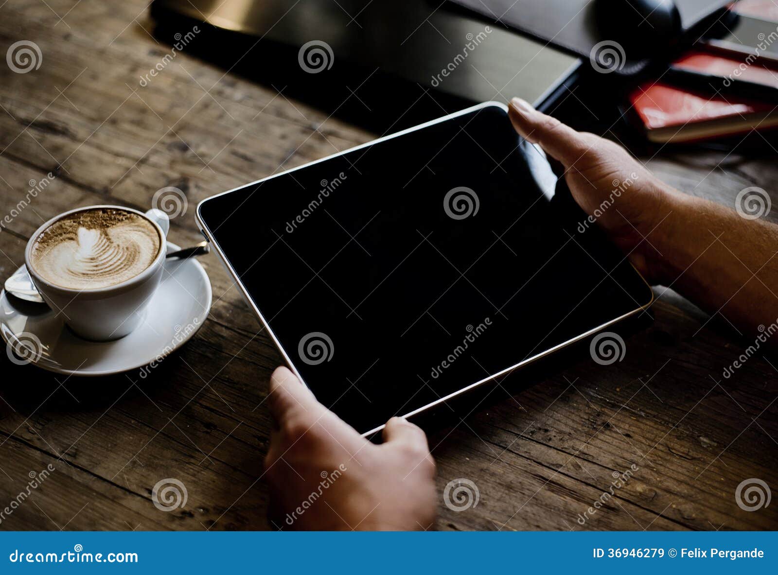 Hands Holding Tablet Computer Stock Image - Image of media, copy: 36946279