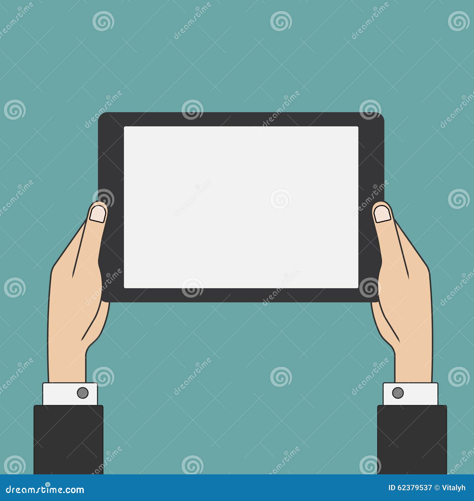 Hands Holding Tablet stock vector. Illustration of element - 62379537